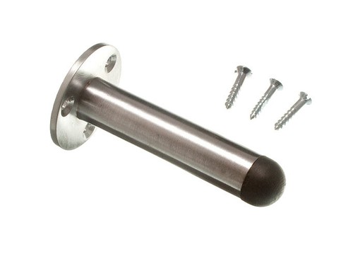 12 X Door Stops Pillar Type Stay Satin Chrome With Screws 75mm 3 Inch ...