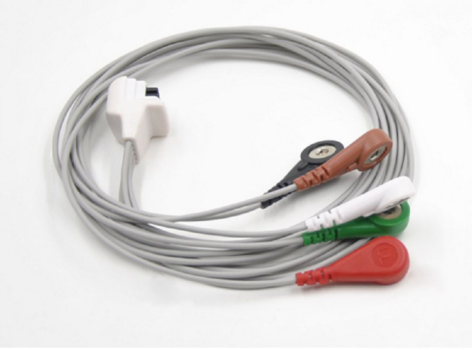 Mortara H3 5 leads holter ECG cable Snap AHA Compatible | eBay