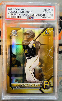 Rodolfo Nolasco 1st Bowman Chrome Gold Refractor /50 PSA 10 | eBay