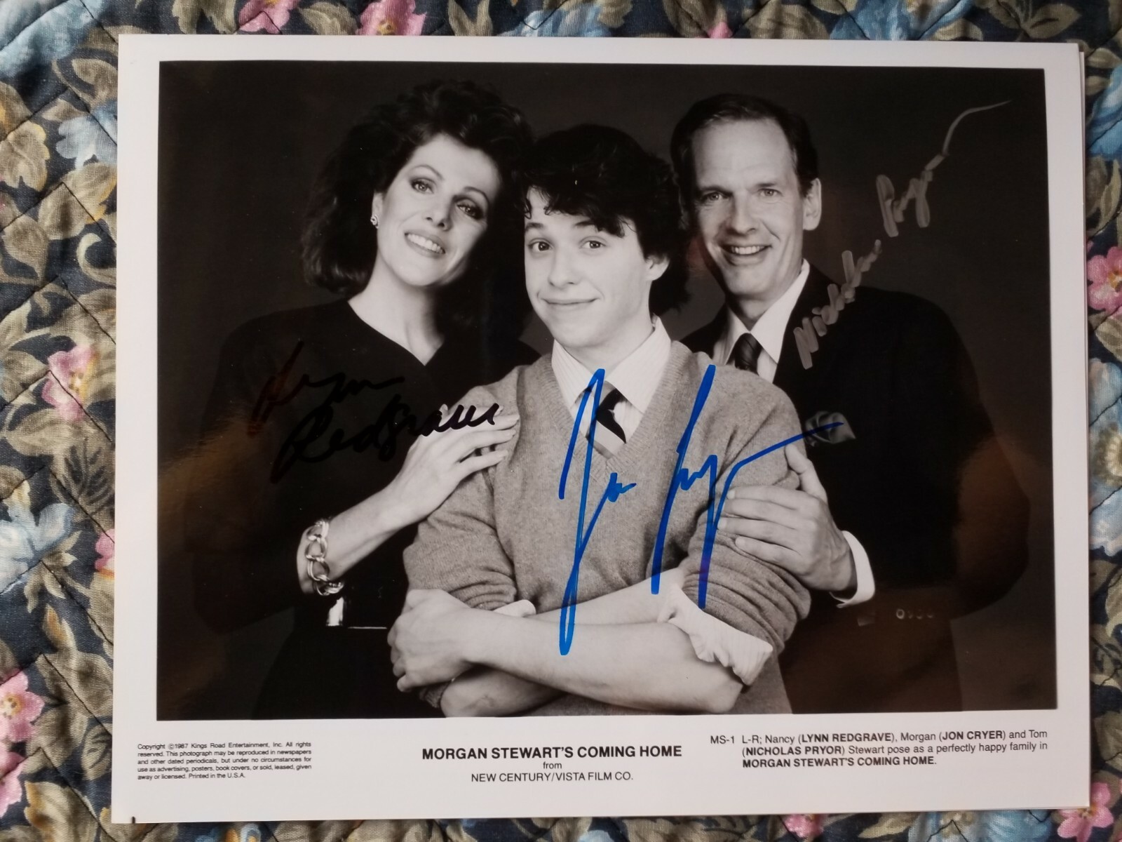 LYNN REDGRAVE Jon Cryer NICHOLAS PRYOR Signed Triple AUTOGRAPH 8 x 10 ...