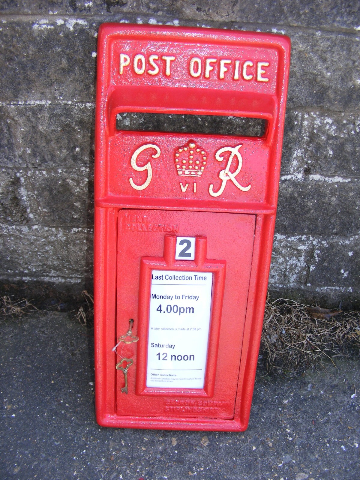 Royal Mail Post Box Front Cast Iron Letter Box 2 Keys Post Office GR ...