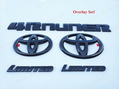 For 2014-2022 TOYOTA 4RUNNER GLOSS BLACK EMBLEM OVERLAY KIT OEM LIMITED ...
