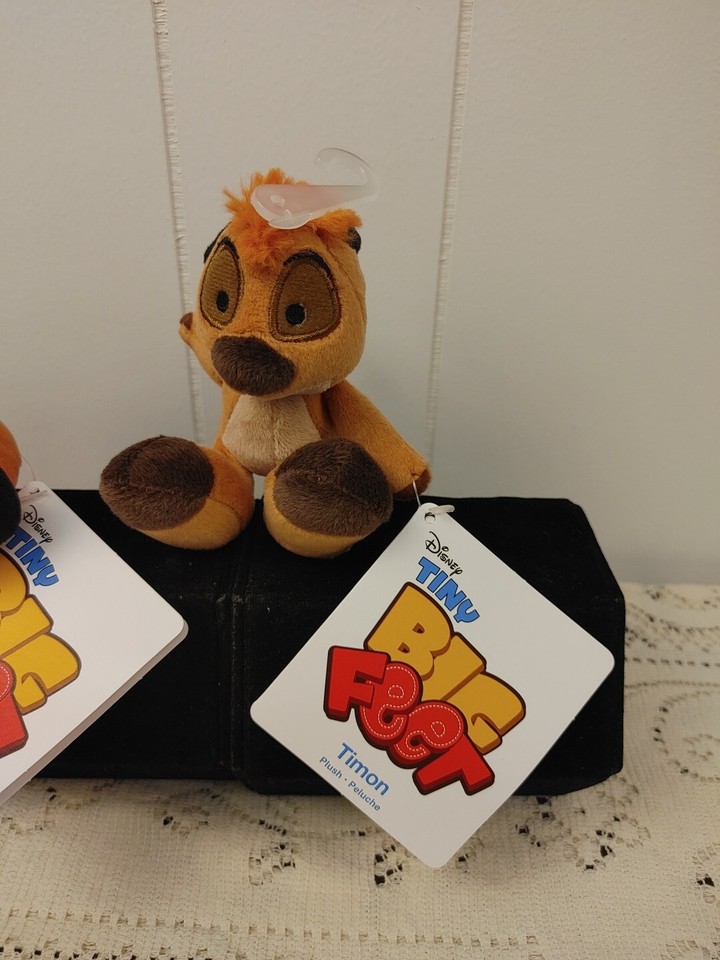 Disney LION KING TIMON & PUMBAA Tiny Big Feet Small Micro Plush Meerkat ...