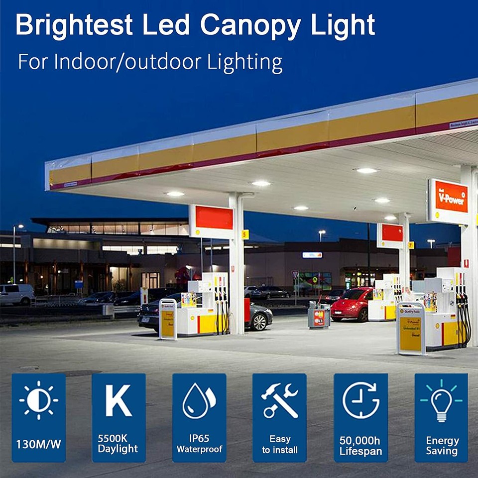 45W, LED Canopy Light Weatherproof for Parking Lot Corridor Street ...