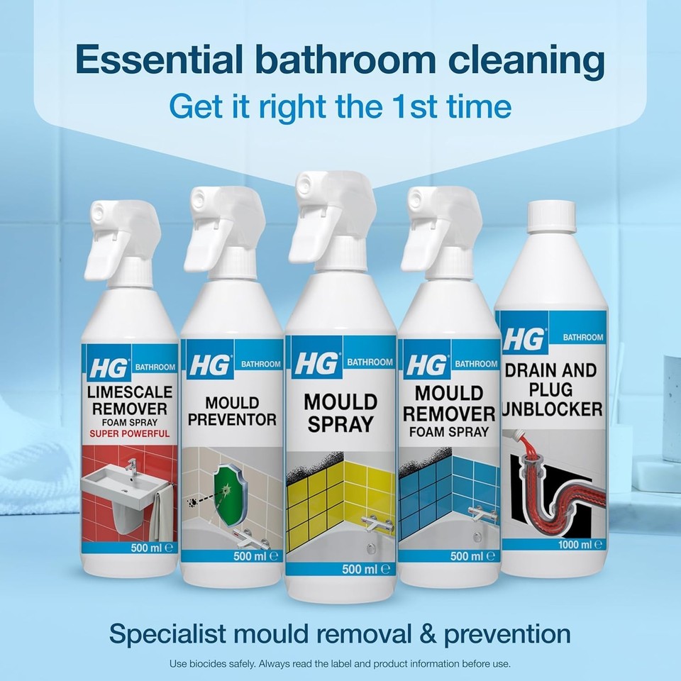 HG Mould Spray 500ml Effective Spray & Mildew Cleaner Removes Mouldy ...