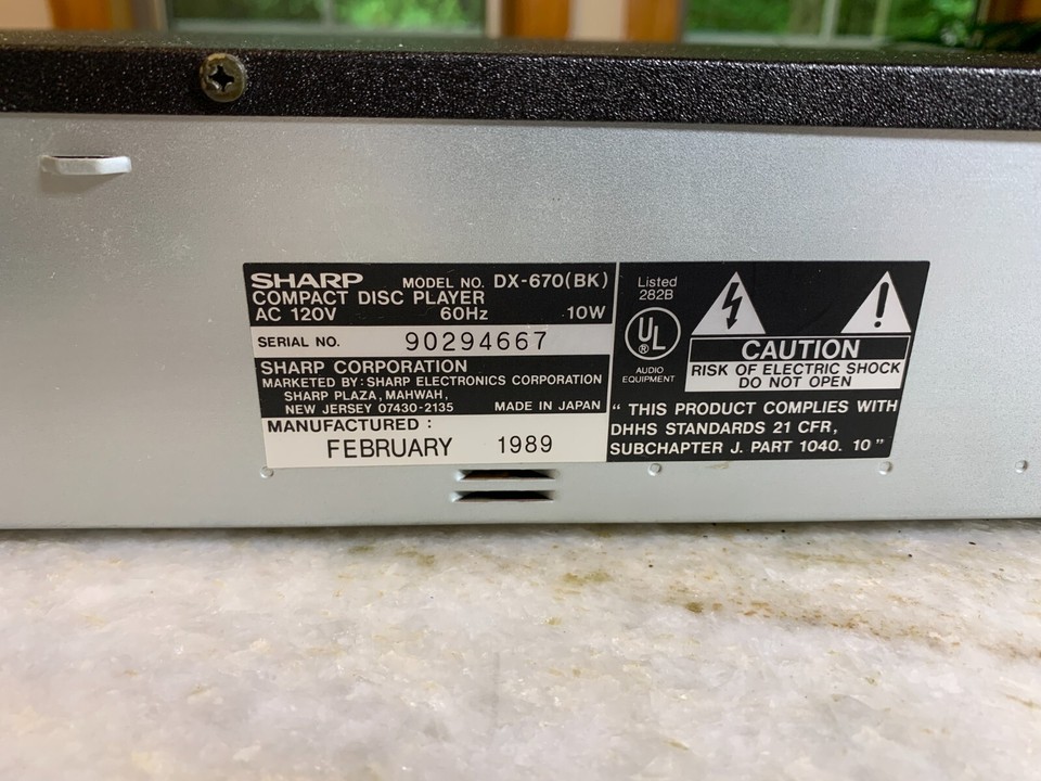 RARE Vintage 1980s 80s Single One 1 Tray Disc CD Player Sharp DX-670 ...