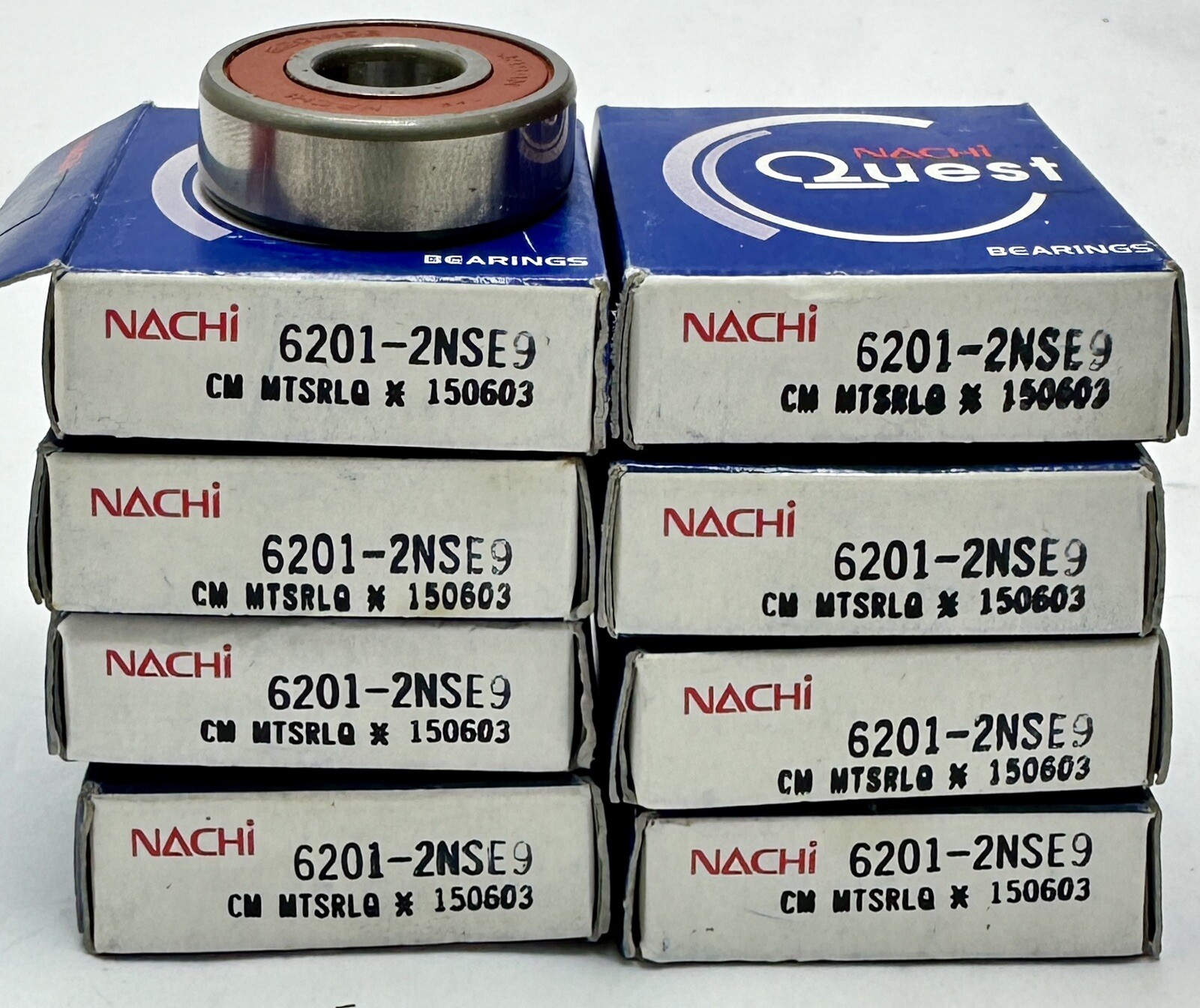 Lot Of 8 - 6201-2NSE9 CM NACHI Rubber Seal Ball Bearing 12x32x10 6201 ...