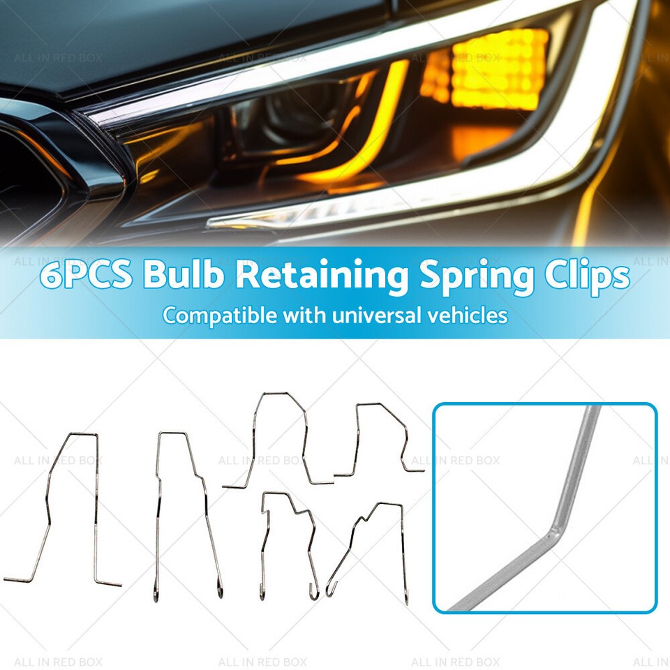 Headlight Bulb Retaining Spring Clip for Headlamp Bulb Dip H1 H3 H4 H7 ...