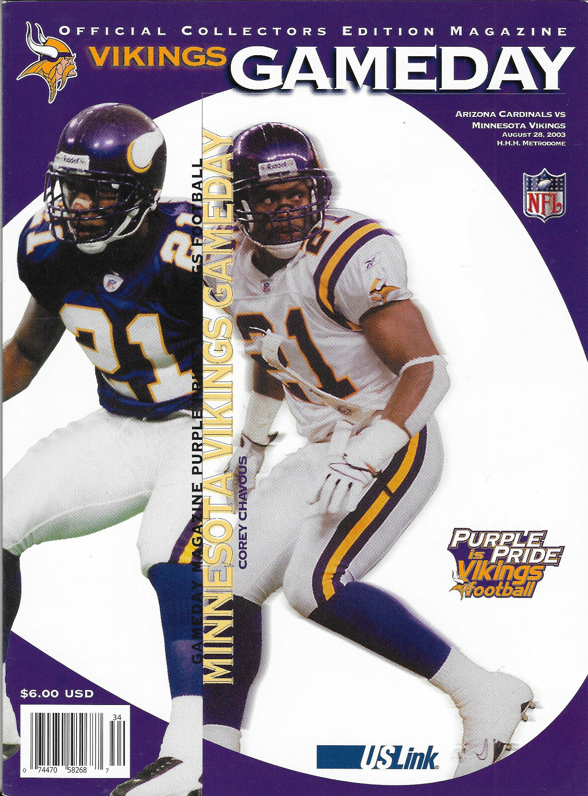 COREY CHAVOUS MINNESOTA VIKINGS VS. ARIZONA CARDINALS GAMEDAY AUGUST 28 ...