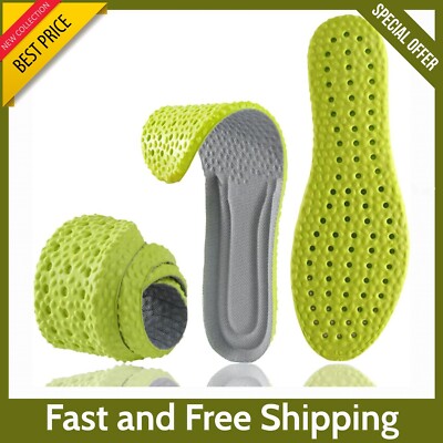 Shoe Insoles Memory Foam Arch Support Inserts Soft Shock Absorption Men ...