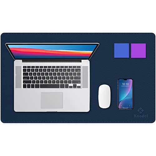 K KNODEL Desk Mat, Blotter, Dual-Sided Office 23.6" x 13.8" Dark Blue ...