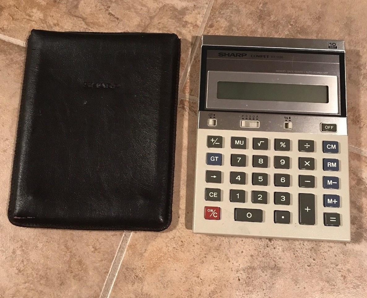 Vintage Calculator 1980's Sharp Compet VX-1136 - Not working for Parts ...