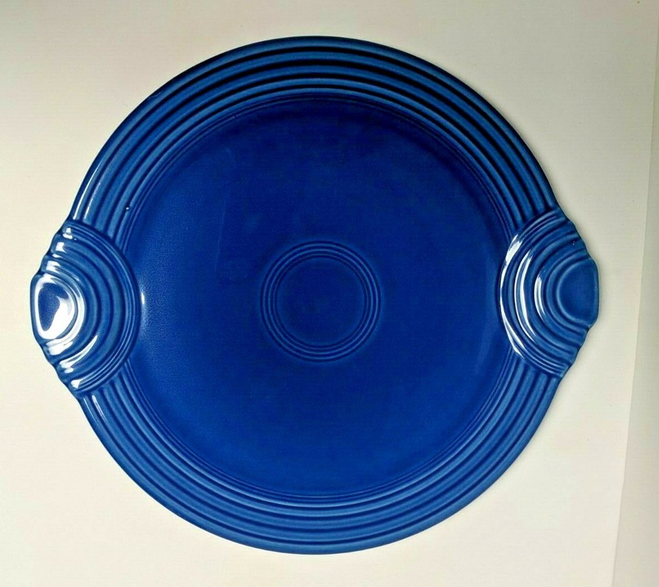 FIESTA SAPPHIRE CAKE PLATE w/Factory Box: New Original Stock FREE ...