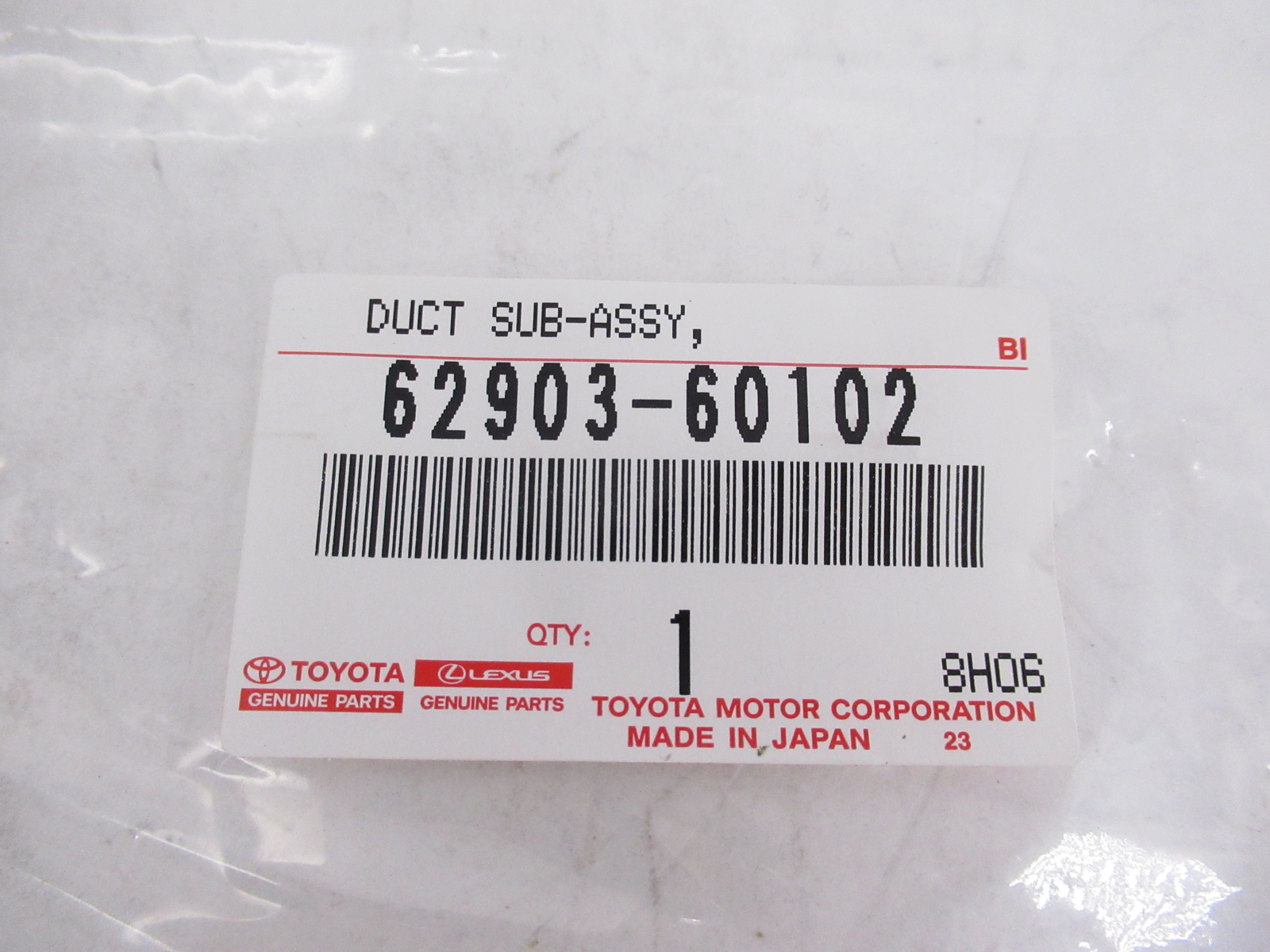 Genuine OEM Toyota Lexus 62903-60102 Passenger Quarter Outlet Duct Assy ...