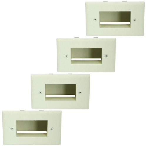 4 Pcs Recessed Wall Plate EZ Mount Low Voltage Audio Video Cable Pass ...