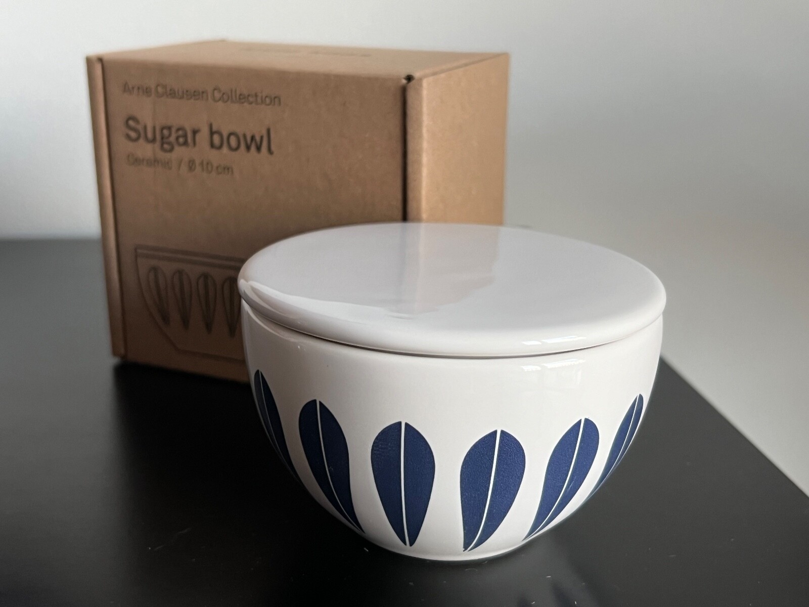 Lucie Kaas Arne Clausen Collection Lotus Covered Sugar Bowl Blue Mid Century NEW | eBay