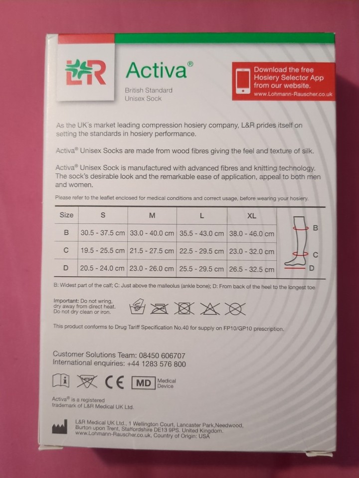 Activa Class 1 (14-17mm) Below Knee Compression Hosiery Closed Toe ...