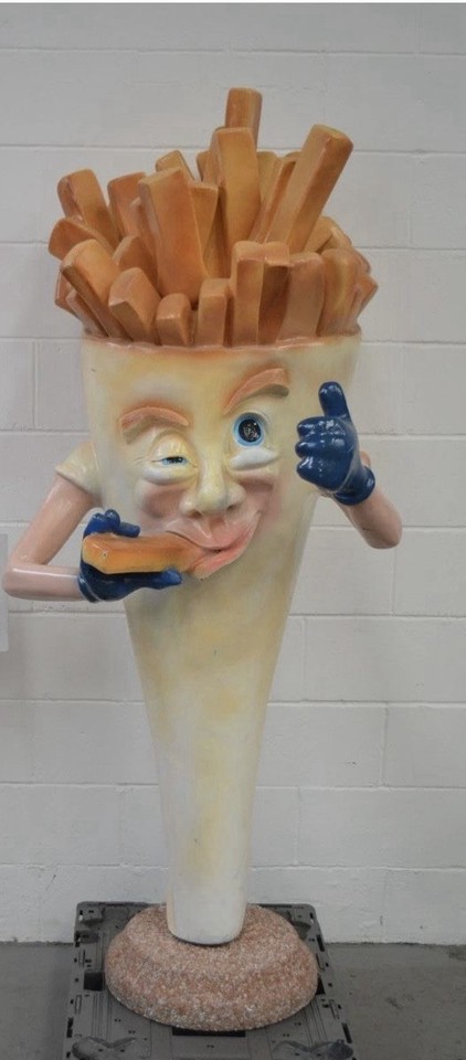 Take Away Fish & Chips Cone Kitsch Retro Shop Sign Pavement Display 2m ...