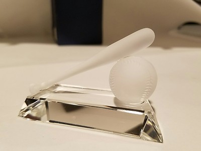 Crystal Baseball and Bat Figurine by Roman | eBay