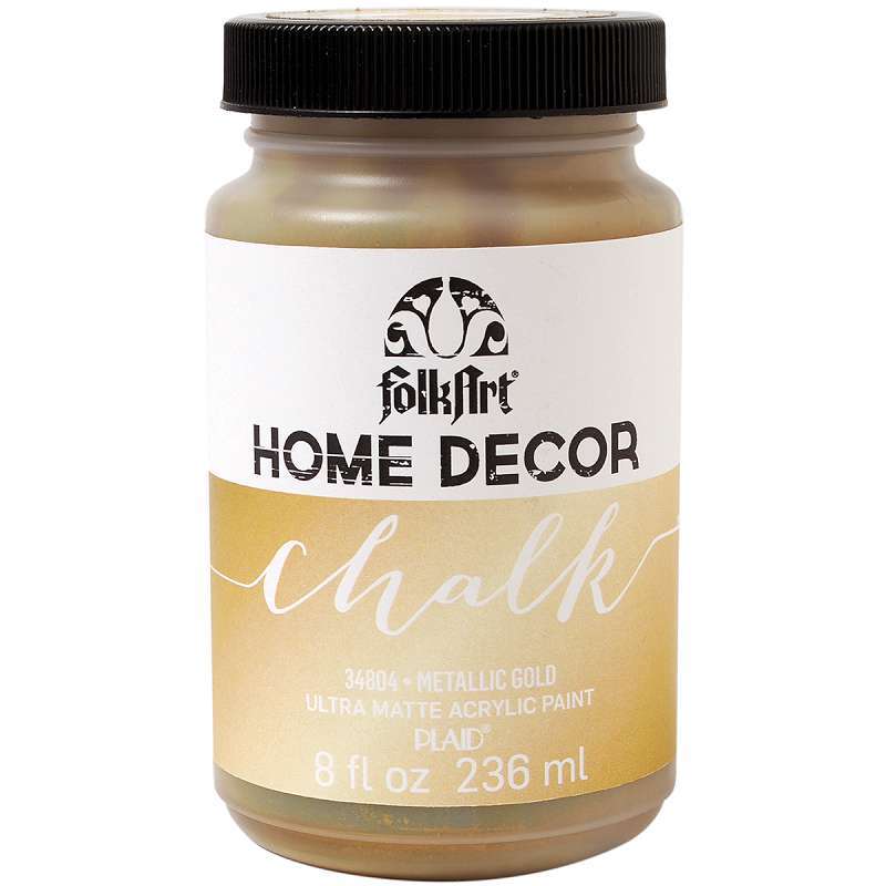 FolkArt Home Decor Chalk Paint Metallic 8oz Gold 28995348044| eBay