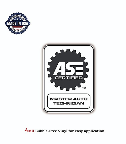 ASE CERTIFIED MECHANIC VINYL DECAL STICKER CAR BUMPER 4MIL BUBBLE FREE ...