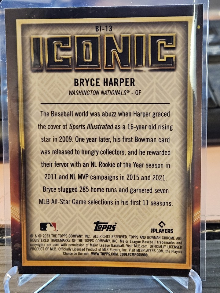 2023 Bowman Chrome Iconic #BI13 Bryce Harper | eBay