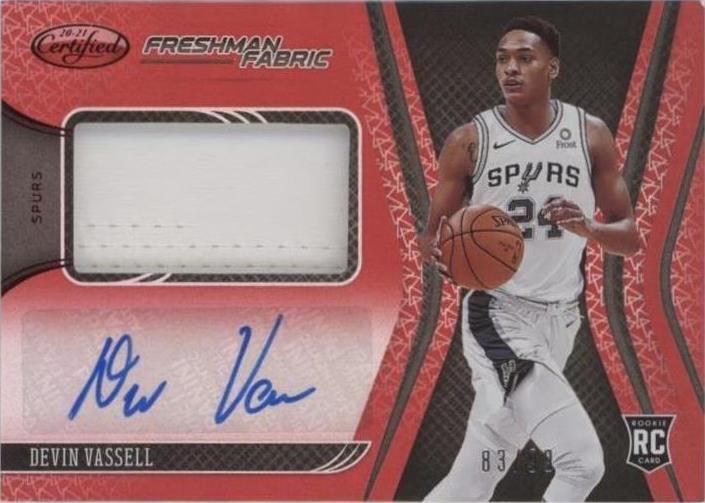 2020-21 Panini Certified - Freshman Fabric Signatures Devin Vassell #FF ...