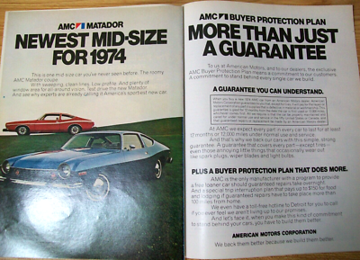 1974 74 American Motors MC Matador magazine 2-page color car ad | eBay