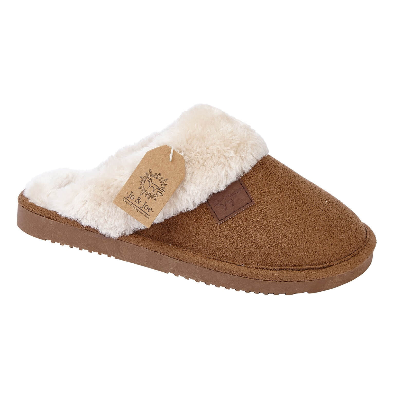 Ladies Slippers Womens Fur Lined Hard Sole Clog Warm Winter Mules Shoes ...