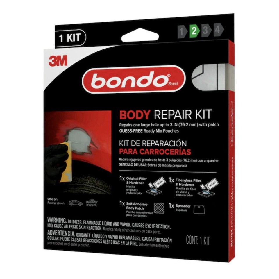 Bondo Car Body Repair Kit Patches Filler for Holes Rust Up to 3 Inches ...