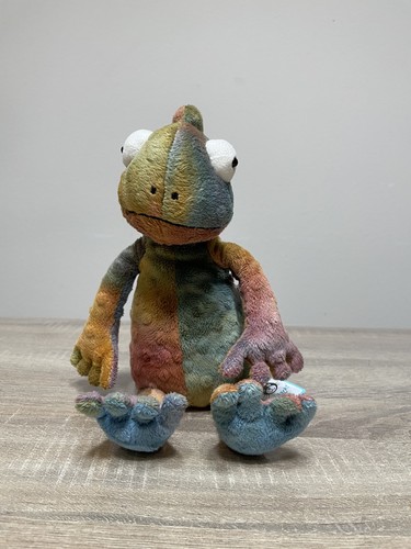 NWT Jellycat Colin Chameleon Lizard Plush 12" Tie Dye Rainbow Stuffed ...