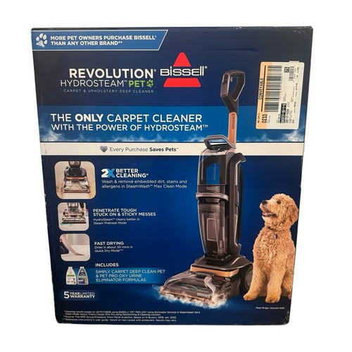 BISSELL 3424 Revolution Hydrosteam Pet Corded Upright Deep Cleaner ...