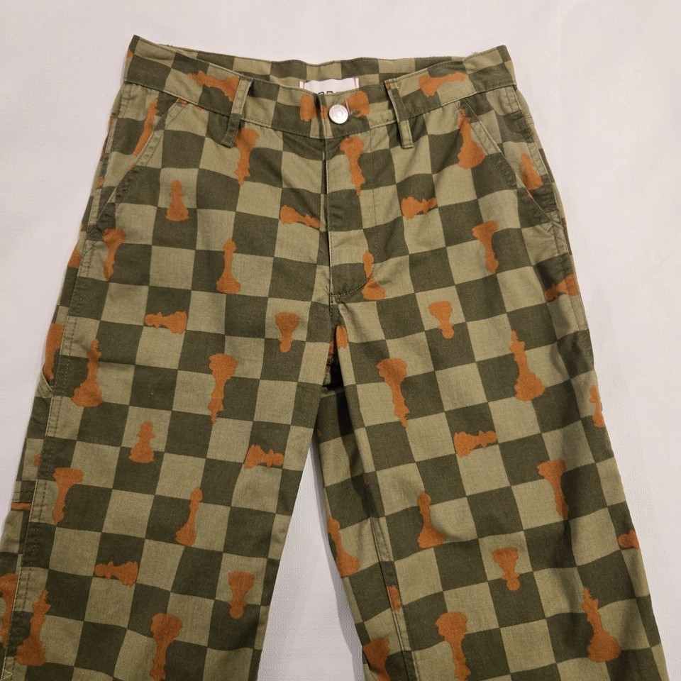Urban Outfitters BDG Women's Green Checkered Chess Board Carpenter ...
