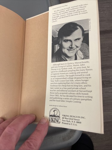 (SIGNED) - SIMPLE COOKING by John Thorne HC DJ 1st ed. | eBay