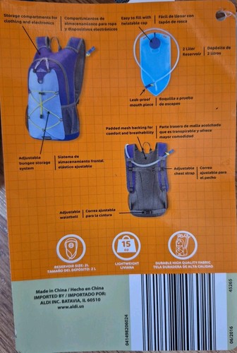 Adventuridge Lightweight 2 Liter Hydration Backpack With Microban ...