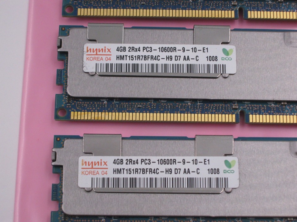Lot of 6 - Hynix 4GB 2Rx4 PC3-10600R-9-10-E1 HMT151R7BFR4C-H9 Server ...