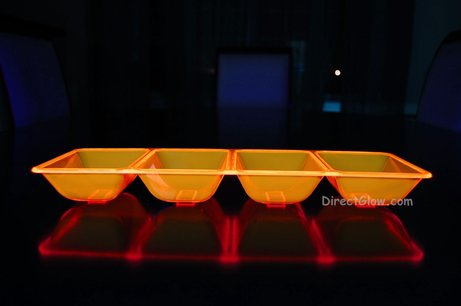 DirectGlow Neon UV Blacklight Reactive 4 Compartment Serving Tray Glow ...