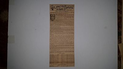 Fred Freddie Fitzsimmons 1936 Sporting News Scrapbook INSERT Fred Freddie Fitzsimmons 1936 Sporting News Scrapbook INSERT