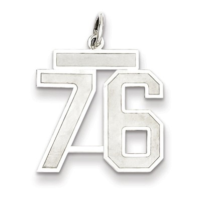 Sterling Silver, Jersey Collection, Medium Number 76 Pendant | eBay