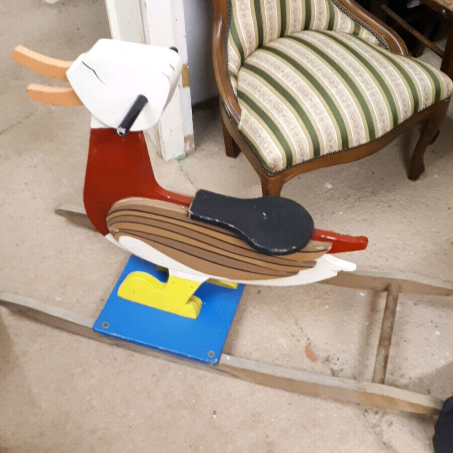 Vintage Children's Wooden Duck Rocker Toy | eBay UK