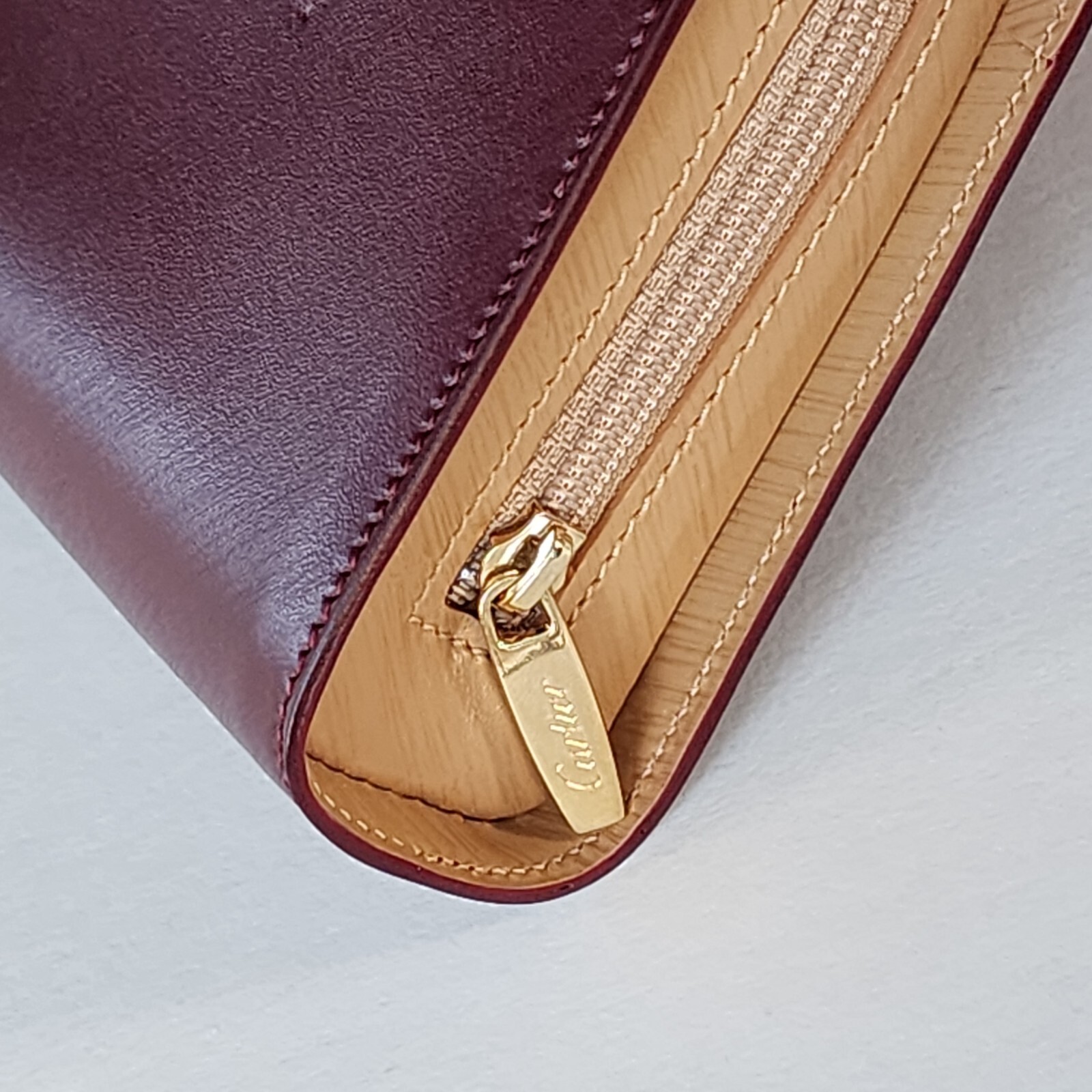 Authentic CARTIER Sac Trinity Mini Bag in Burgundy Le… - Gem