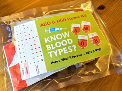 ABO RhD Home Blood Group Type Test Testing Kit CE Marked FREE SHIPPING ...