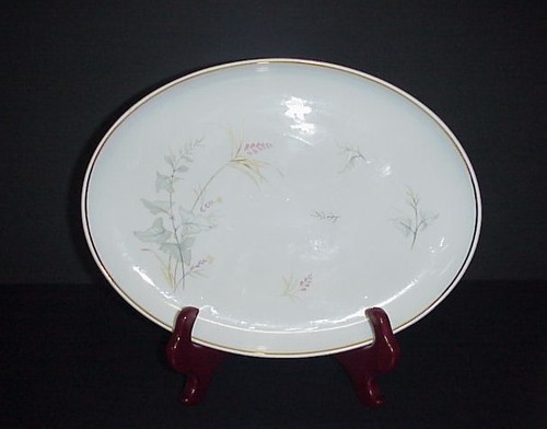Furstenberg Oval Platter Made Germany 02032 Green Leaves Pink Flowers ...