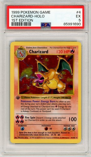 Pokemon Charizard Base Set 1st Edition #4 Holo Rare PSA 5 EX | eBay