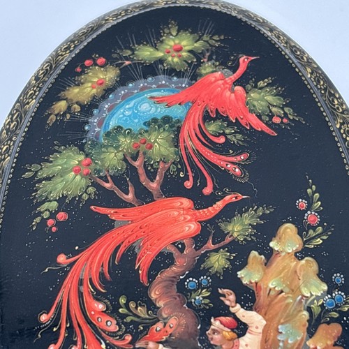 Russian Hand Painted Hinged Lacquer Trinket Box Fairy Tale Firebird ...