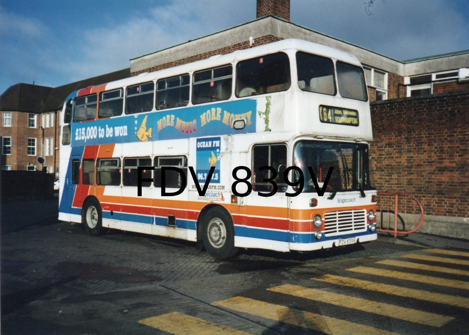 Stagecoach Hampshire Bus 7435 FDV 839V Bristol VR Colour Bus Photo 7" x ...