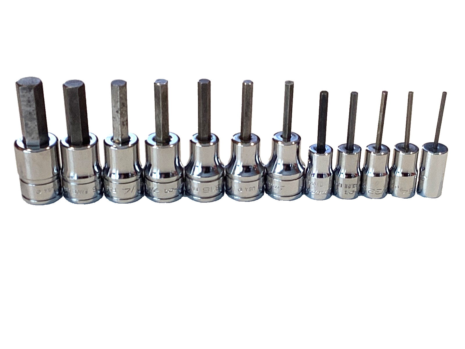 Snap On 12 Piece Combination Drive SAE Hex Driver Bit Socket Set ...