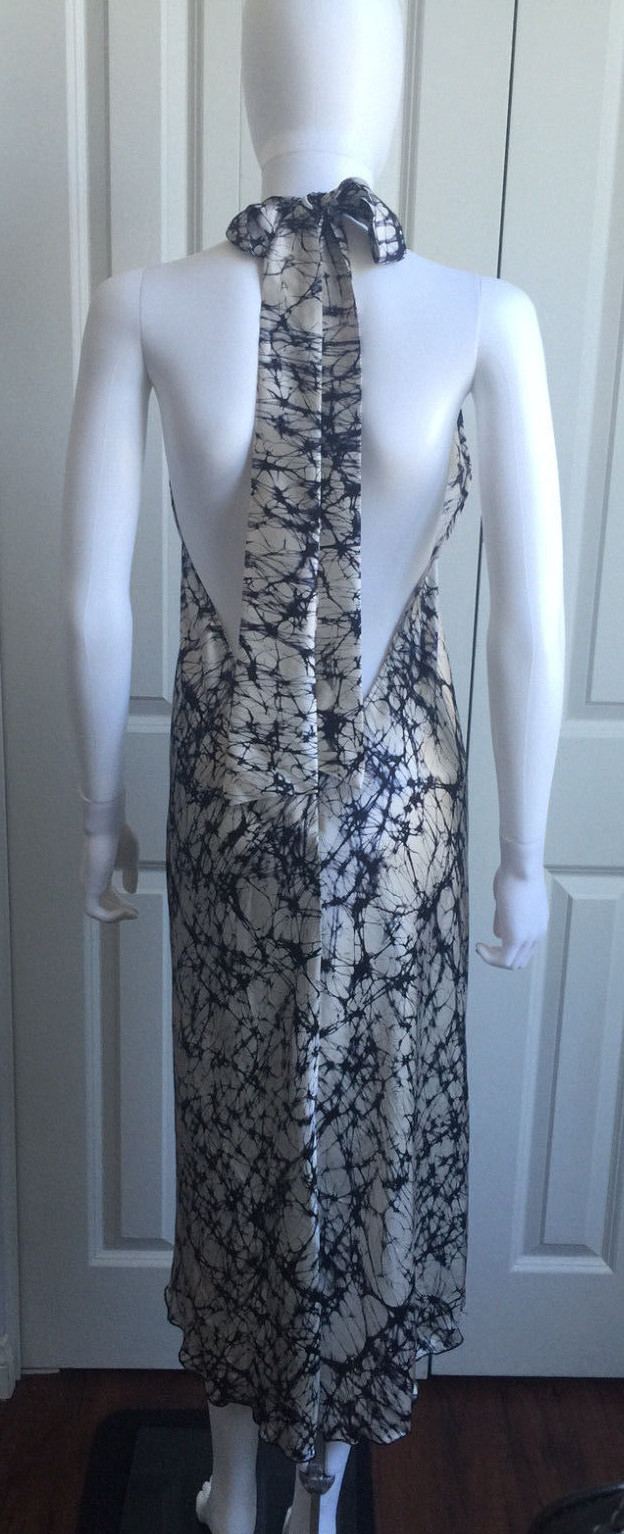 ALEXIS "MADDOX" WHITE SILK PAINT SPLATTER HI LOW DRESS XS EXTRA SMALL ...