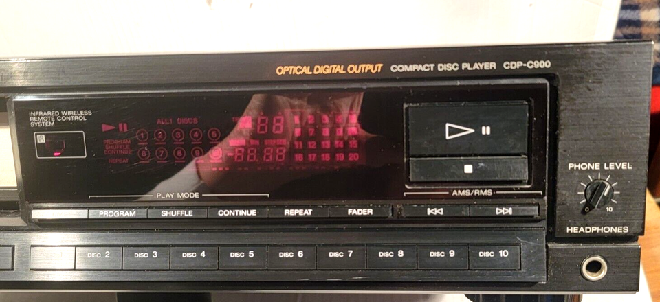 Sony CDP-C900 10 (yes ten) Disc CD Changer Jukebox Music Stereo HiFi w ...