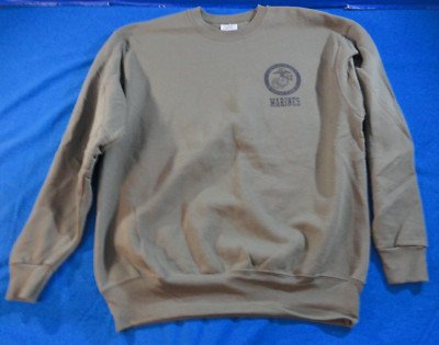 USMC UNITED STATES MARINE CORPS OG OLIVE GREEN CREWNECK PULL OVER SWEAT ...